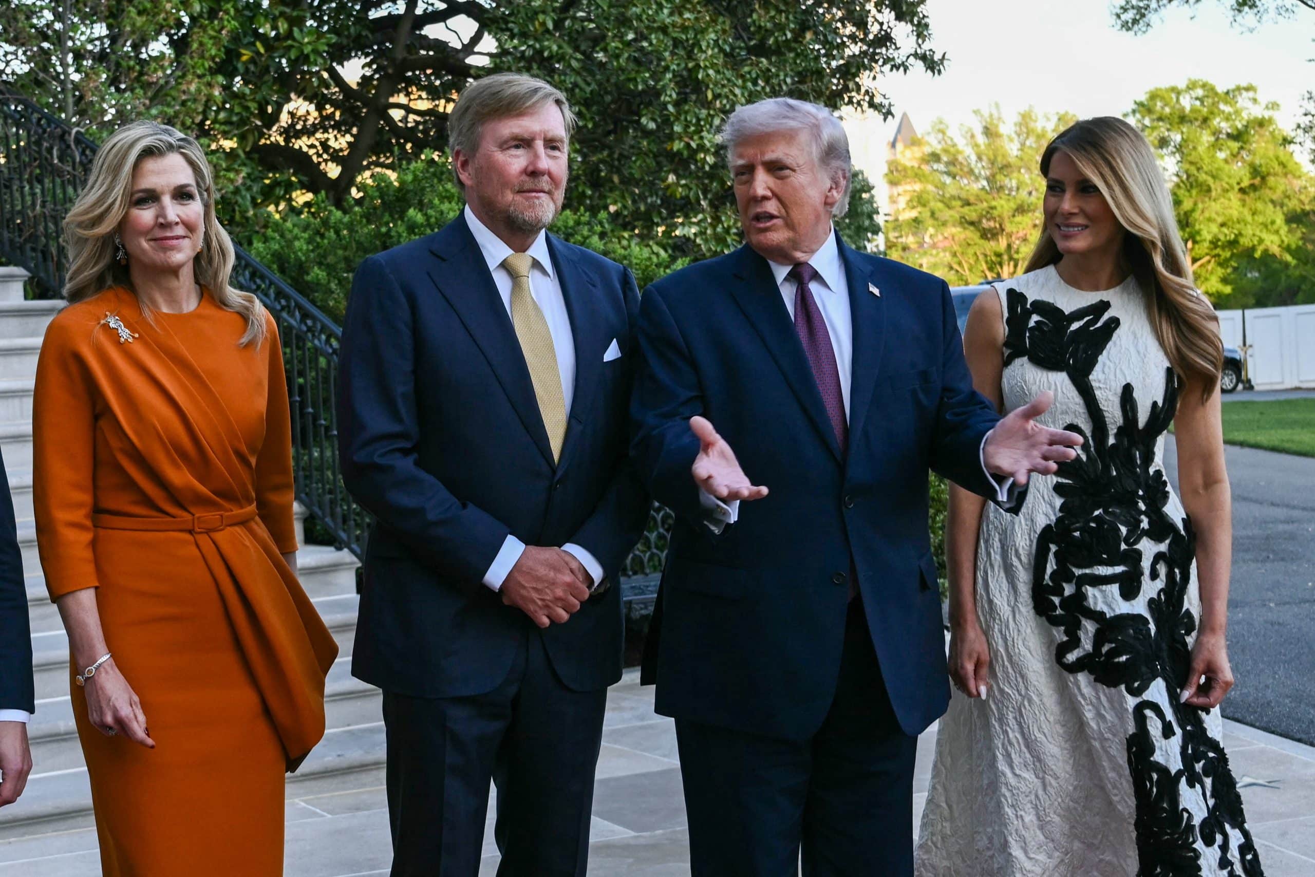 Willem-Alexander, Máxima en Jetten in gesprek met Trump in Witte Huis